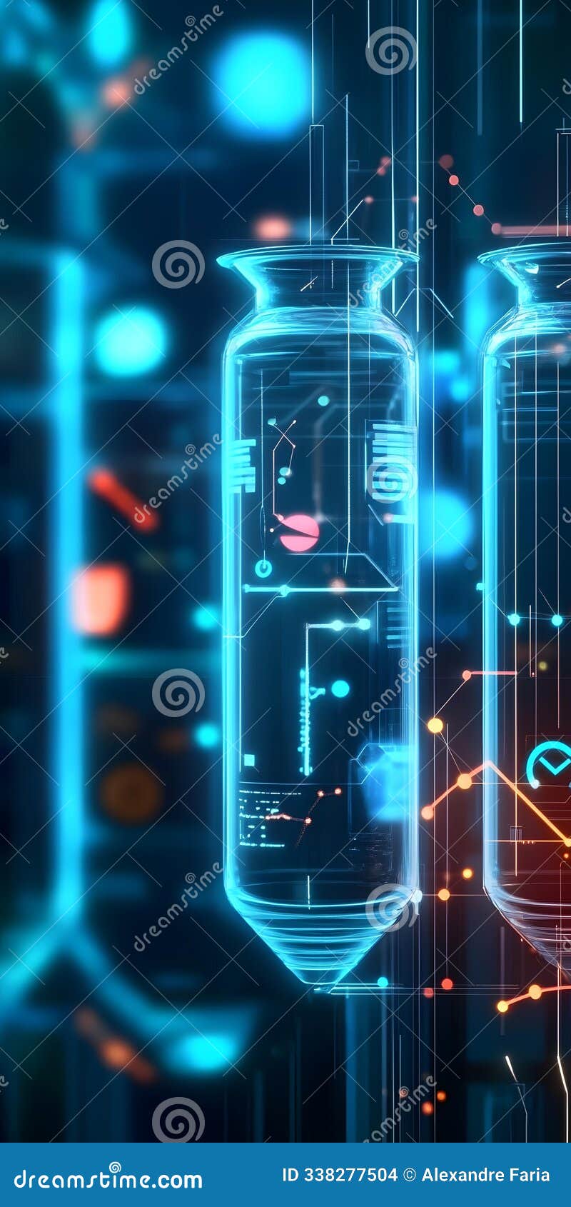 High-Tech Scientific Laboratory Visualization Stock Illustration ...