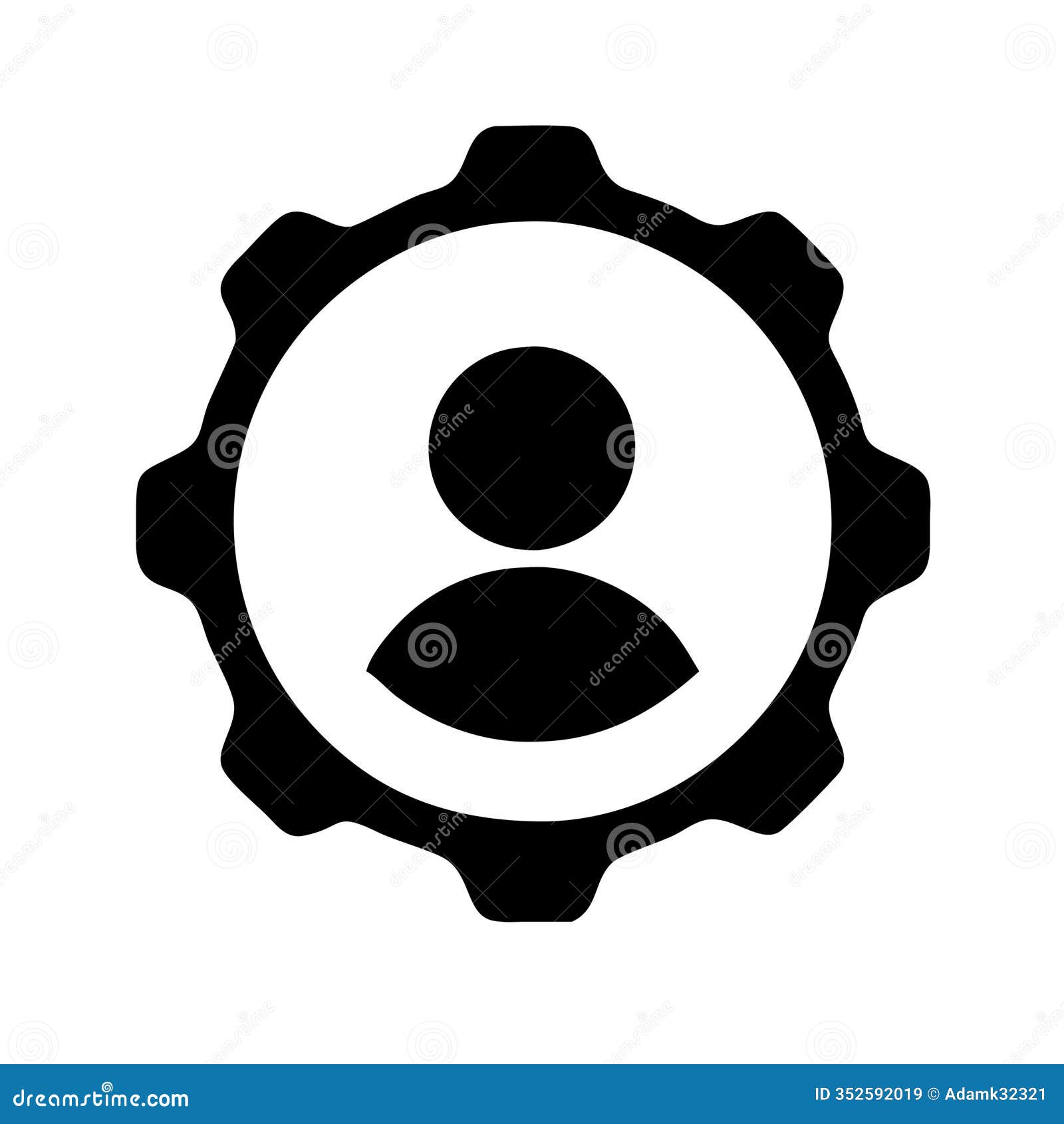 User Profile with Gear Symbol for Settings and Personalization Stock ...