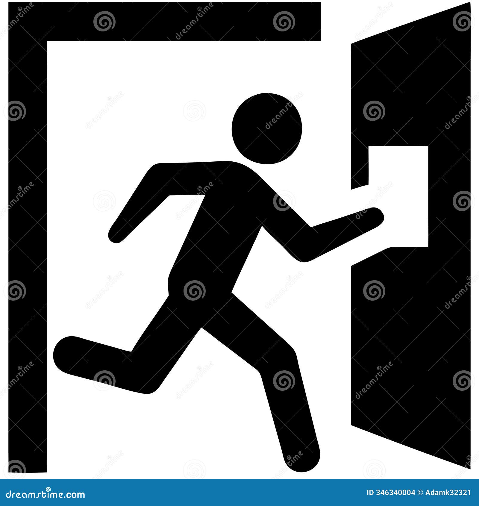 Emergency Exit Sign Vector Safe Evacuation Symbol for Public Safety ...