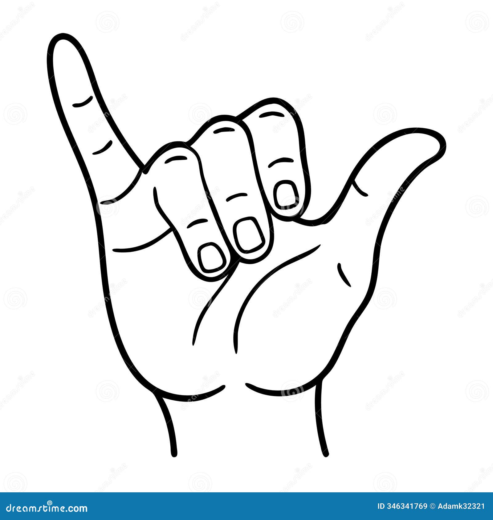 Hand Gesture Shaka Sign Vector Illustration for Communication and ...