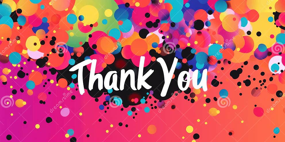 Colorful Circles and Gratitude: a Thank You Abstract Background Stock ...