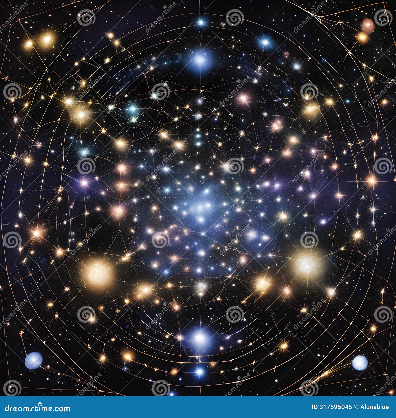 Vibrant Star Map with Constellations and Celestial Coordinates Stock ...