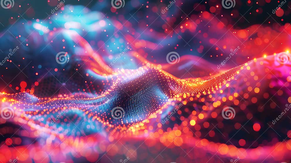 Colorful Particle Swarm Abstract Background with Vibrant Dynamic Movement Stock Illustration ...