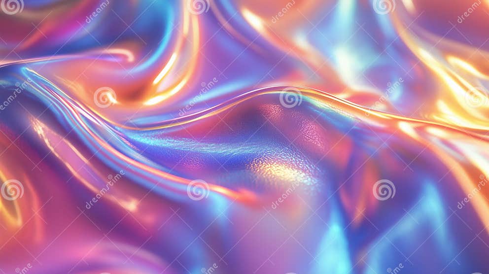 Vibrant Metallic Gradient Texture with Fluid Waves in Warm and Cool ...