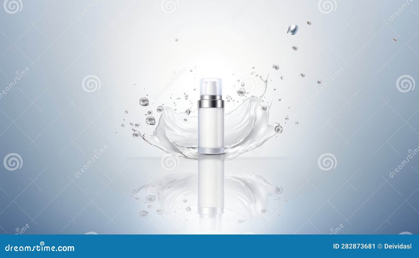Realistic Cream Molecule Background With Containers, Hyaluronic Acid ...