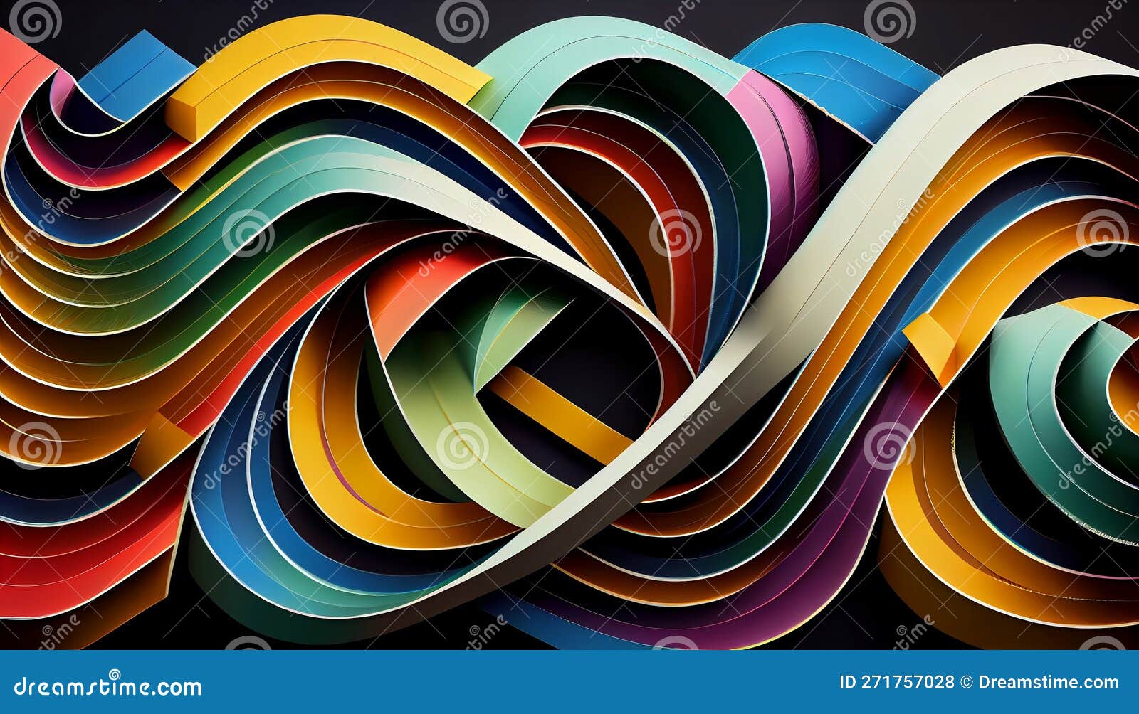 Parallel Lines That Twist And Curve A Different Color In The Pattern ...