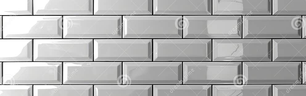 White Brick Subway Tile Wall Texture - Seamless Panoramic Background ...