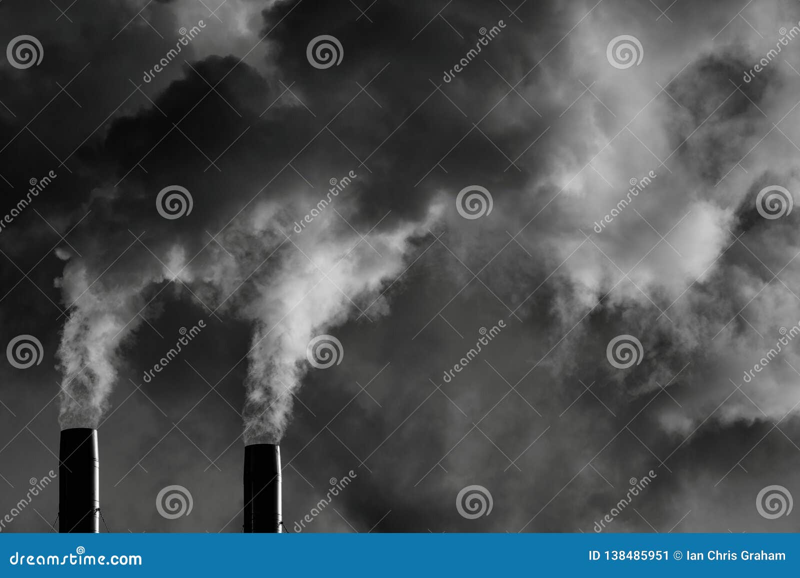 Smoke Stacks Air Pollution stock image. Image of factory - 138485951