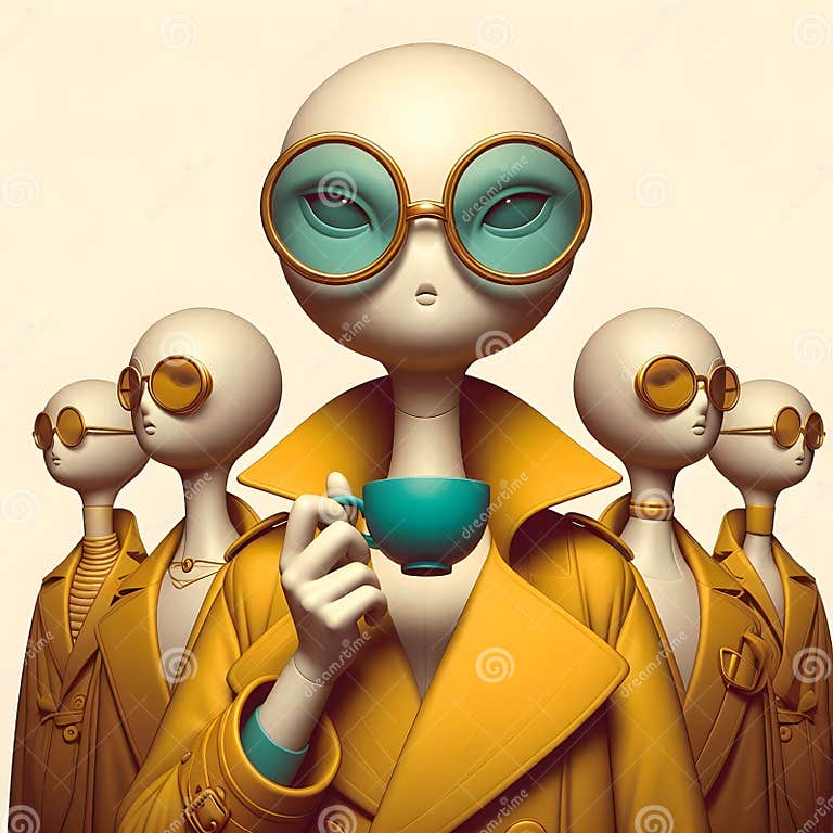 Image Featuring a Stylized and Exaggerated Humanoid Figure. Stock ...