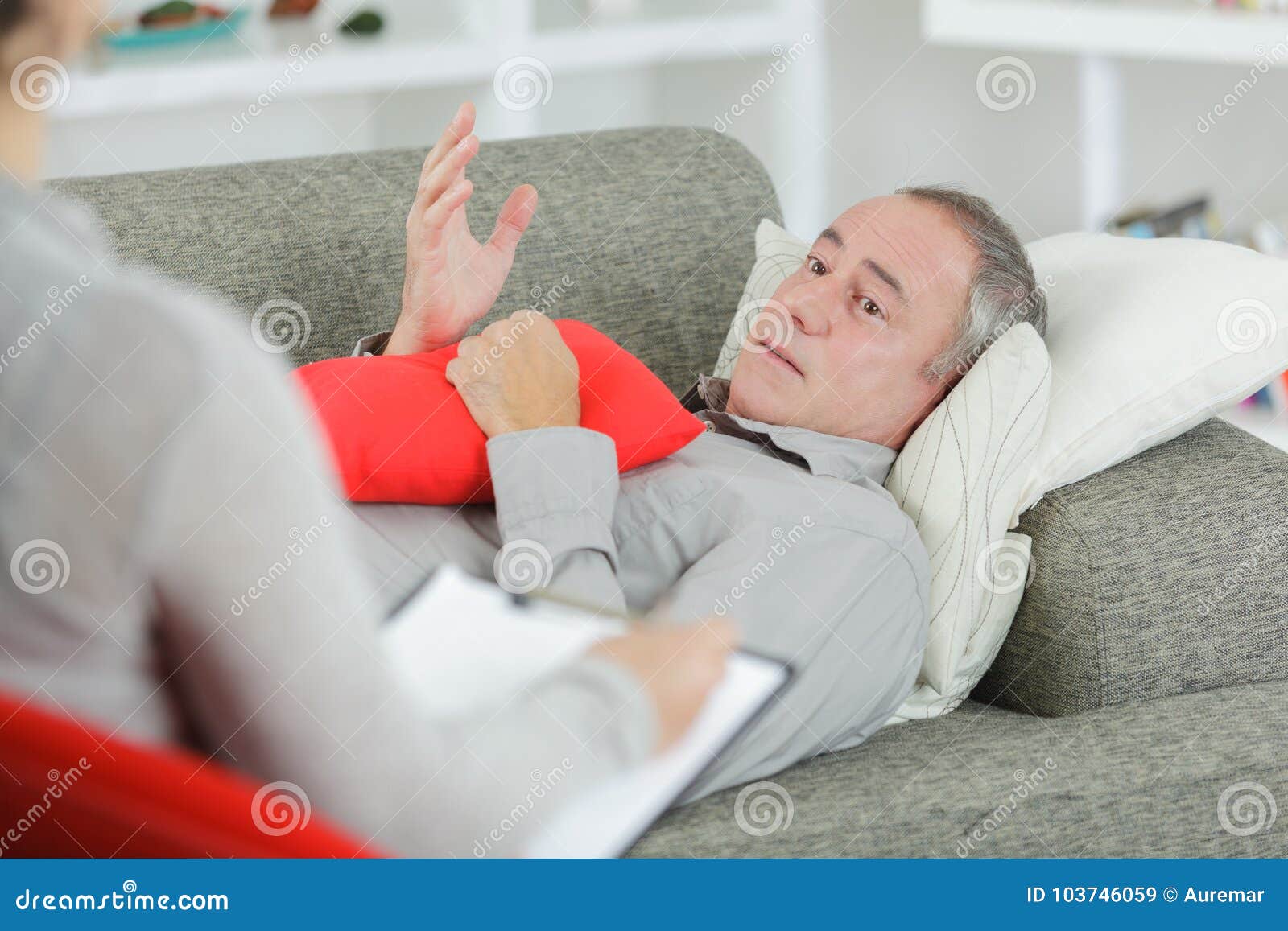 Image Female Psychiatrist And Troubled Man Stock Image Image Of Middle Depression 103746059