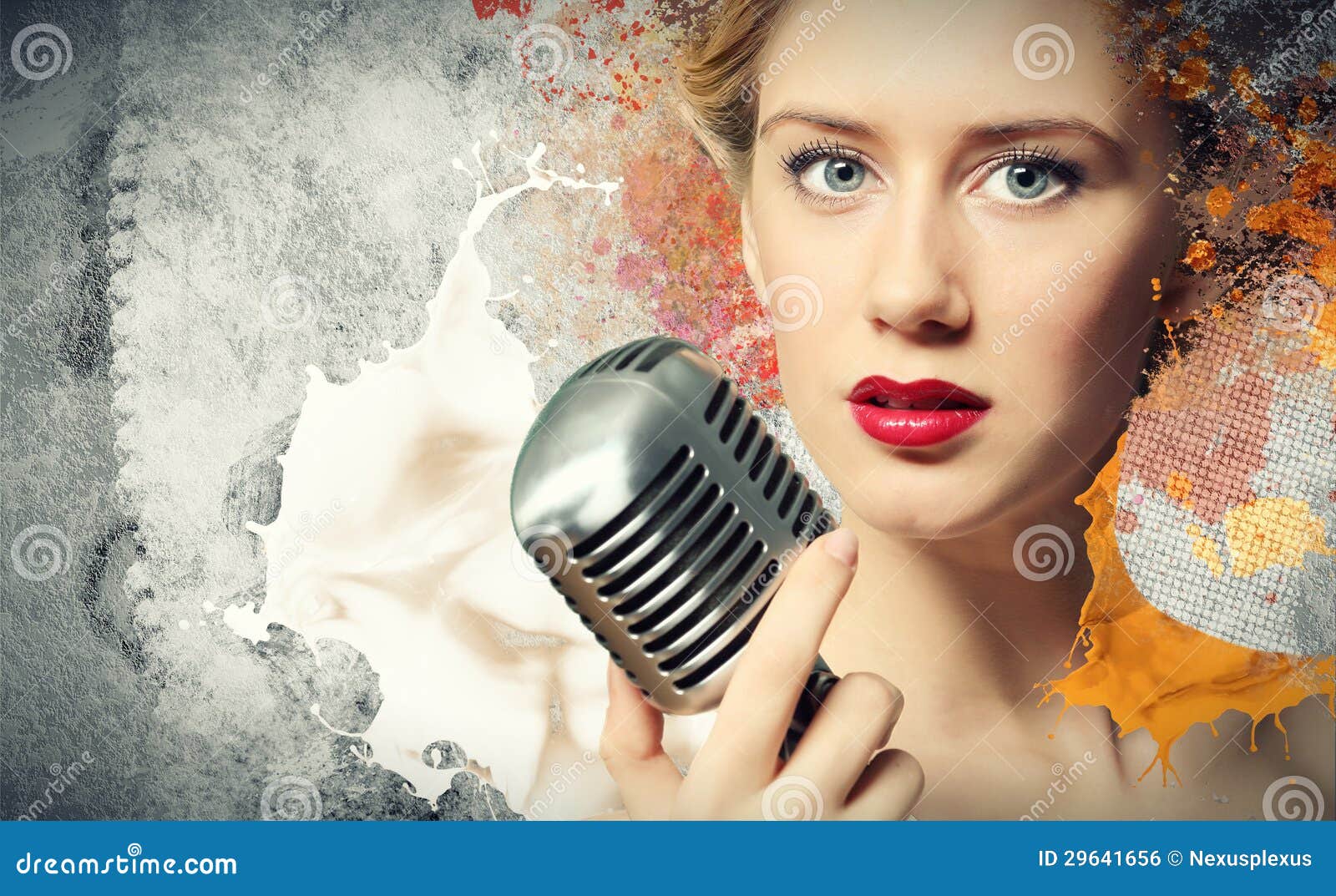 Image of female singer stock photo. Image of karaoke - 29641656