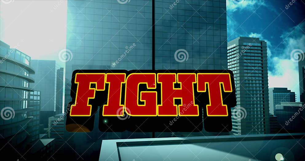 Image of Fight Text Over Digital Cityscape Stock Image - Image of fight ...