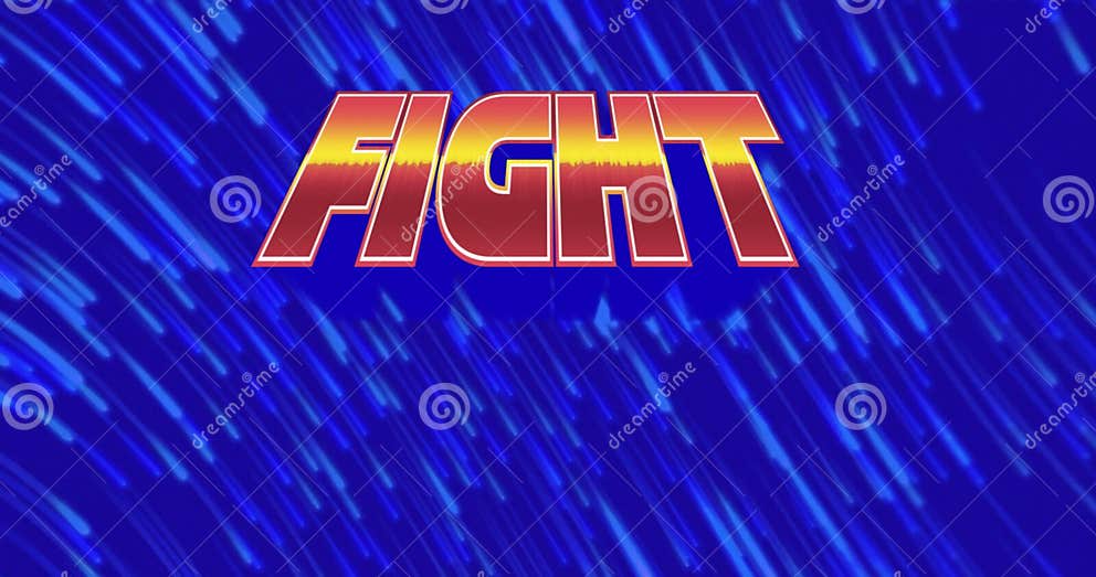 Image of Fight Text Over Neon Pattern Stock Illustration - Illustration ...