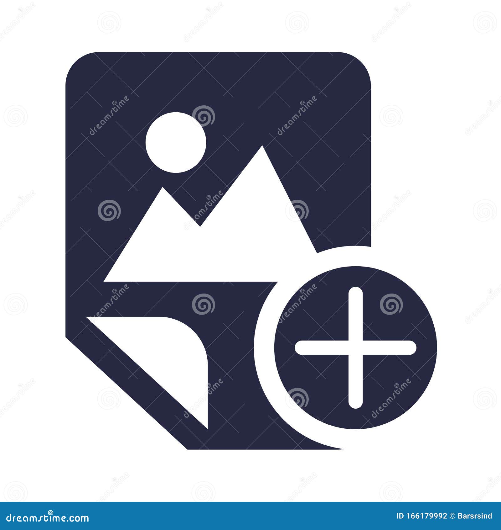 Image File Adding Symbol Glyph Vector Illustration Stock Vector ...