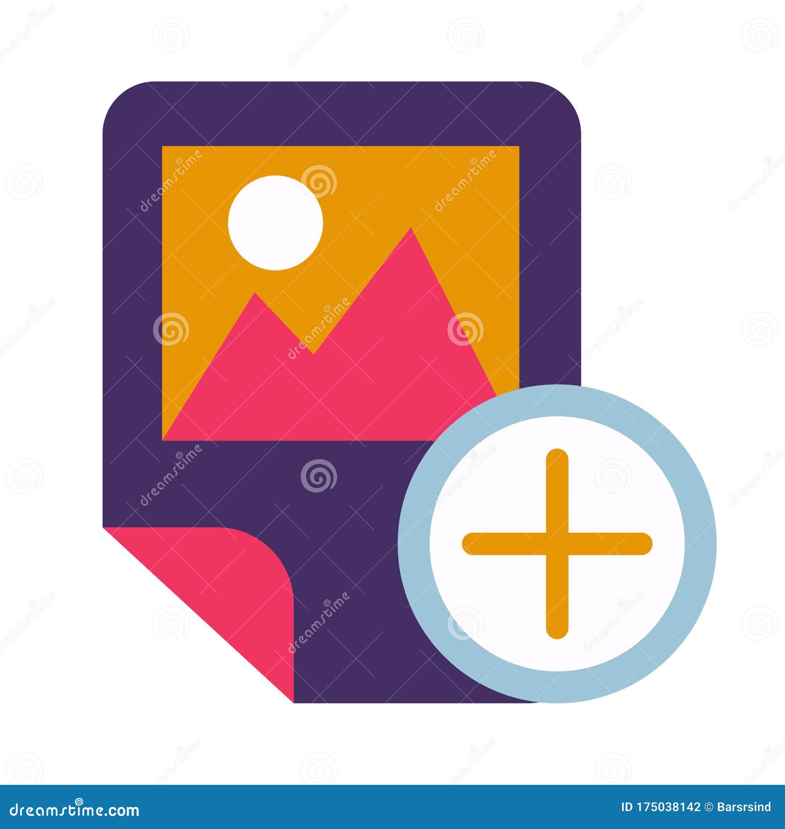 Image File Adding Symbol Glyph Vector Illustration Stock Vector ...
