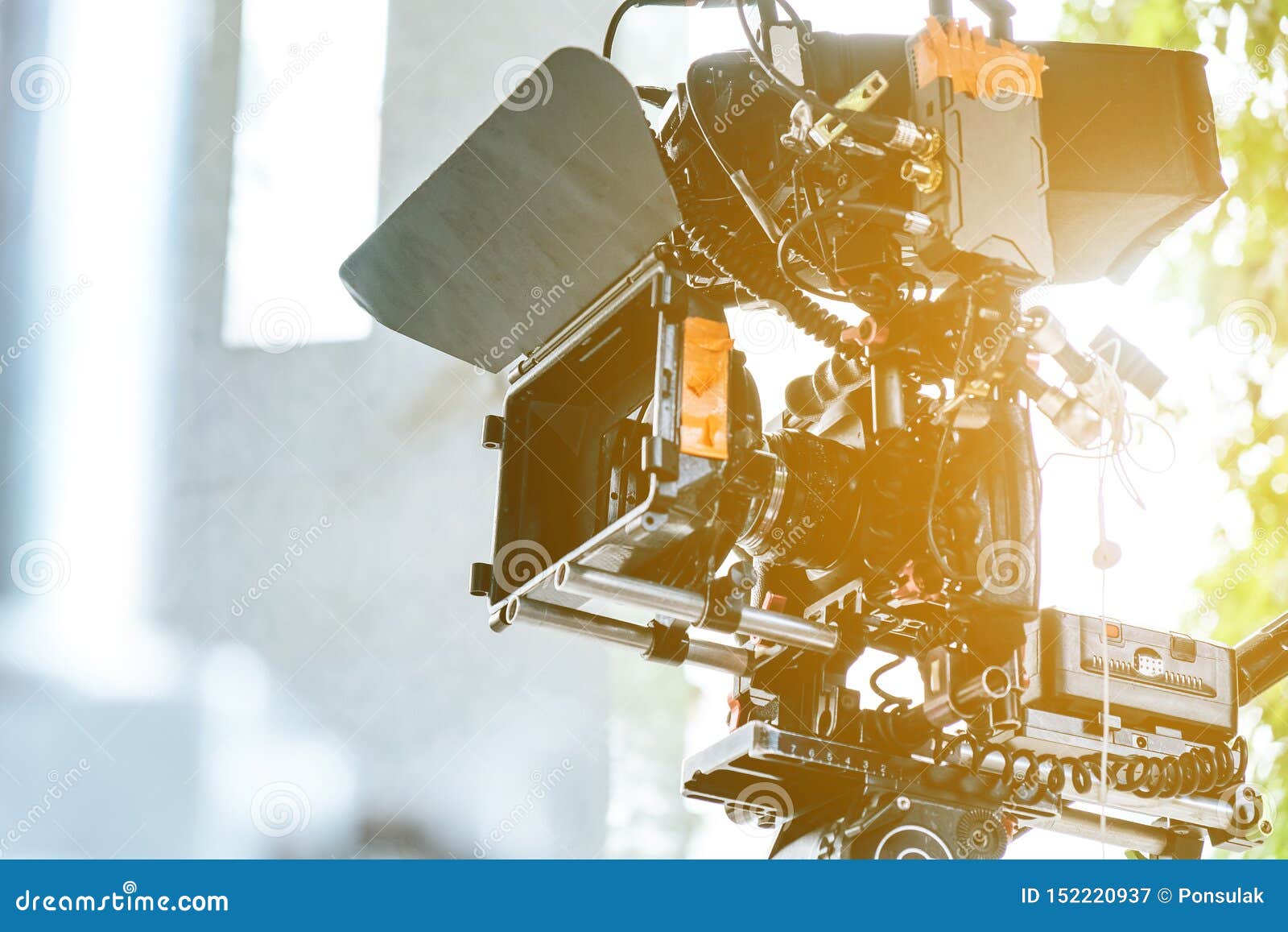 Filming with Professional Camera Background Stock Image - Image of ...