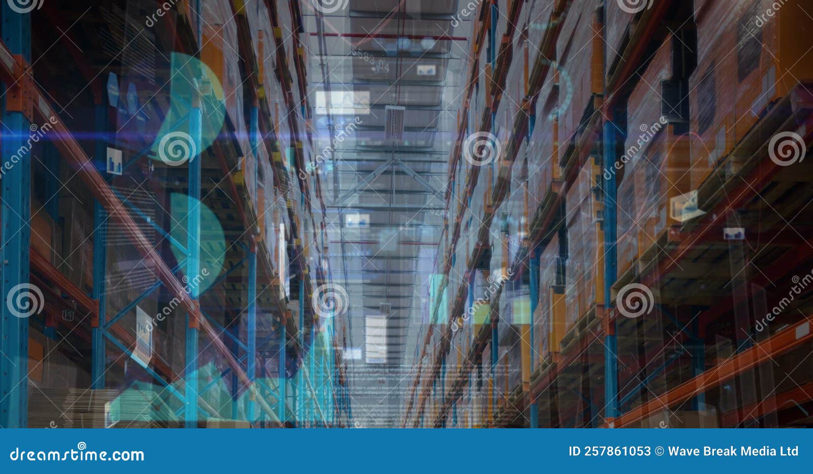 Image of Financial Data Processing Over Warehouse Stock Image - Image ...