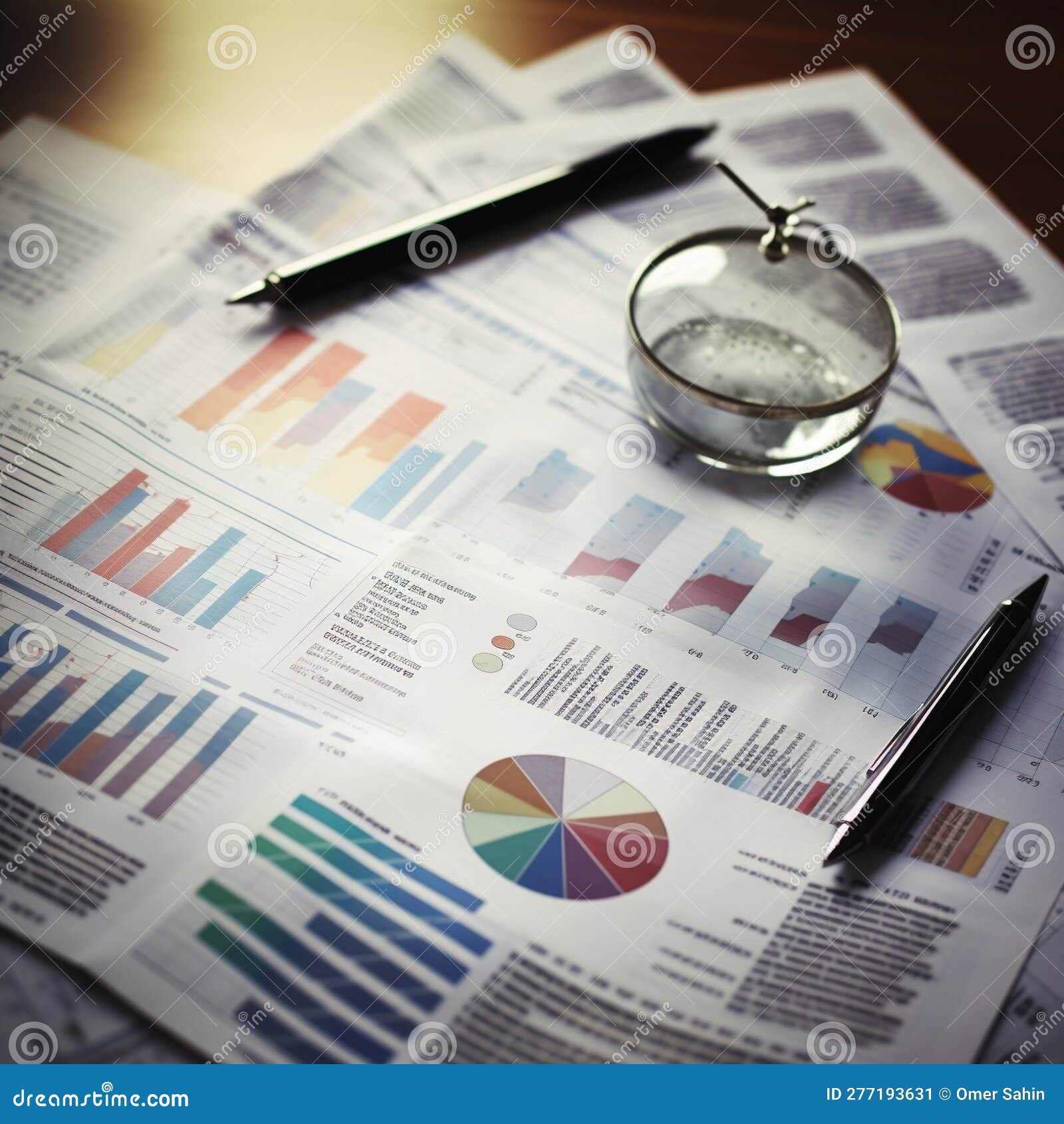 Image of a Financial Report with Charts and Graphs Displayed ...