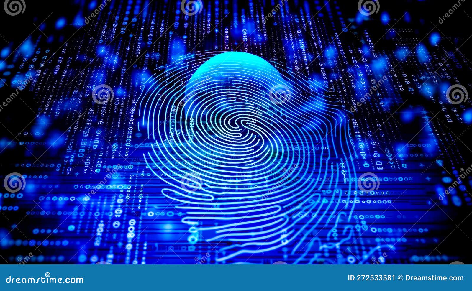 An Image of Fingerprint on Blue Background. Generative AI Stock ...