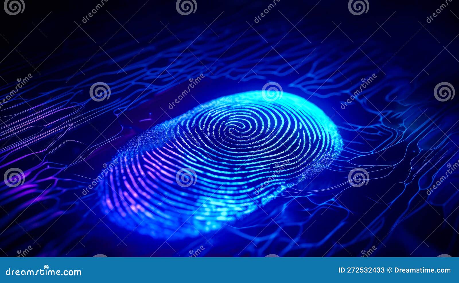 An Image of Fingerprint with Blue Light. Generative AI Stock ...