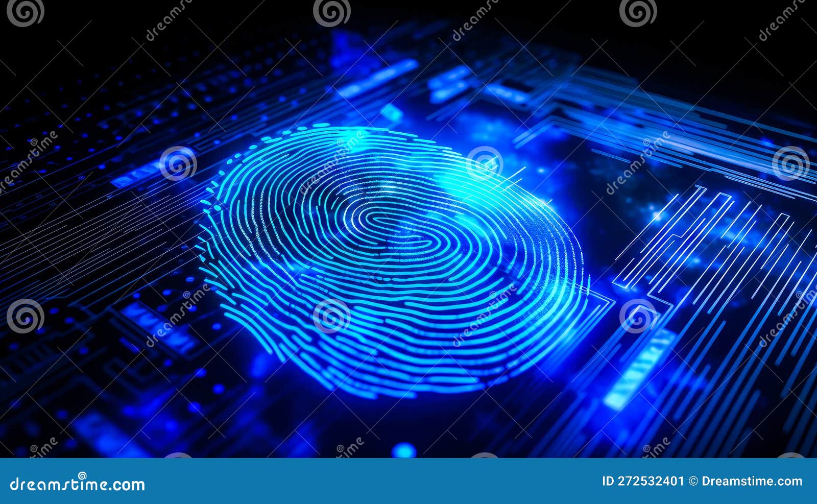 An Image of Fingerprint on Circuit Board. Generative AI Stock ...