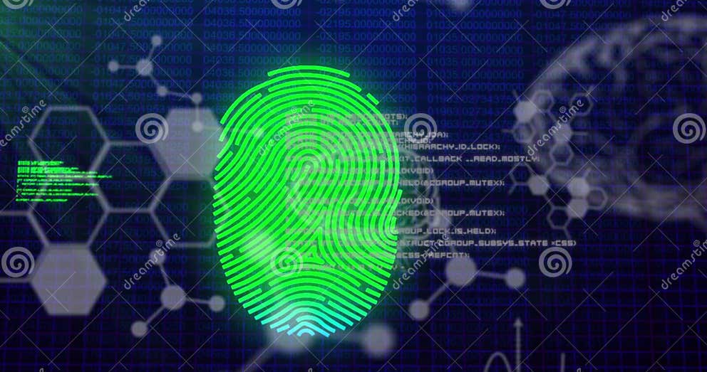 Image of Fingerprint, Computer Language, Molecule Structure, Human ...