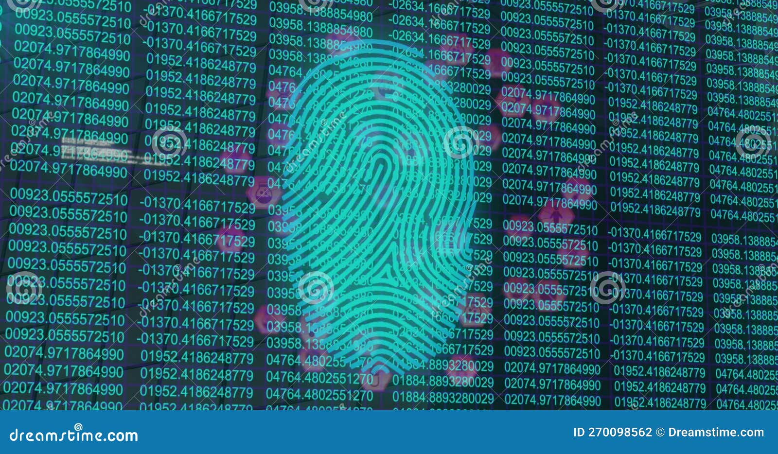 Image of Fingerprint with Media Icons Over Data Processing Stock Photo ...