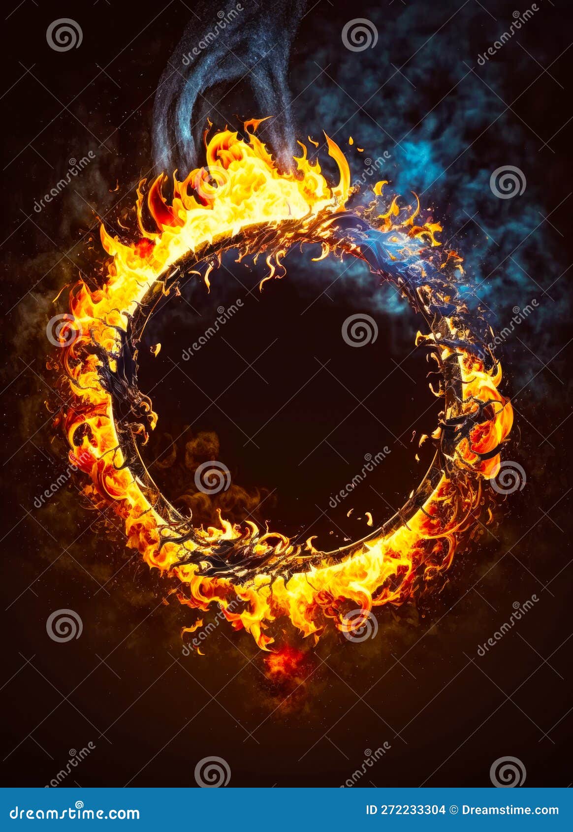 An Image of Fire Ring on Black Background. Generative AI Stock ...