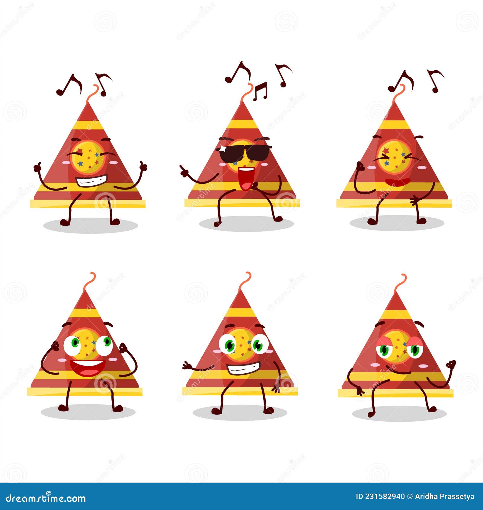 An Image of Firecracker Smoke Cone Dancer Cartoon Character Enjoying ...