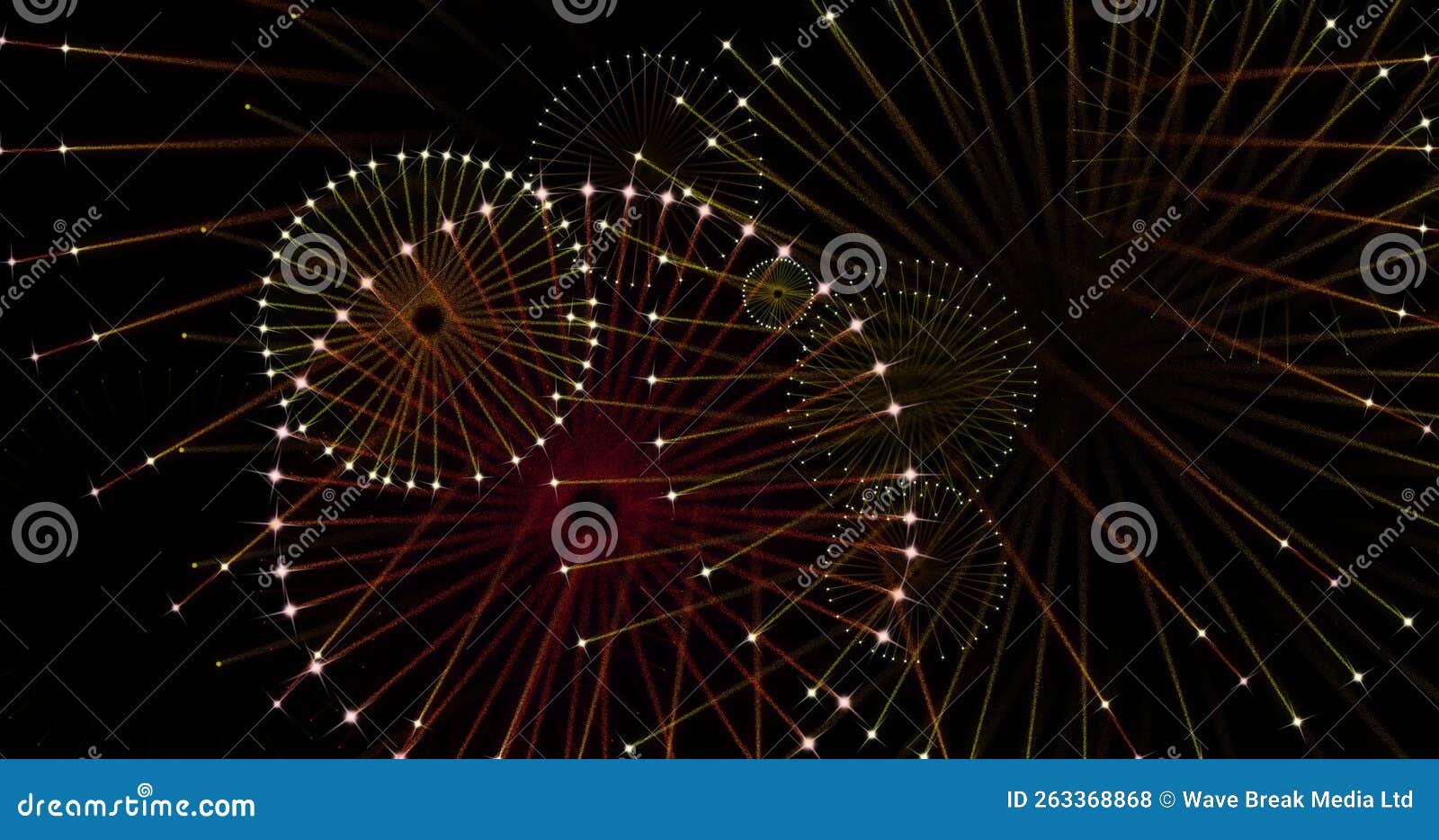 Image of Fireworks Exploding Over Black Background Stock Illustration ...