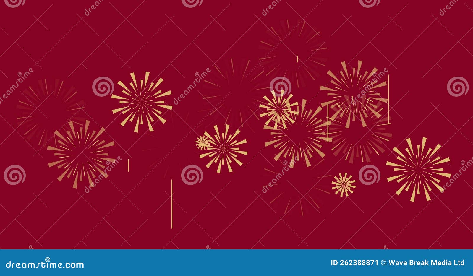 Image of Fireworks on Red Backrgound Stock Illustration - Illustration ...