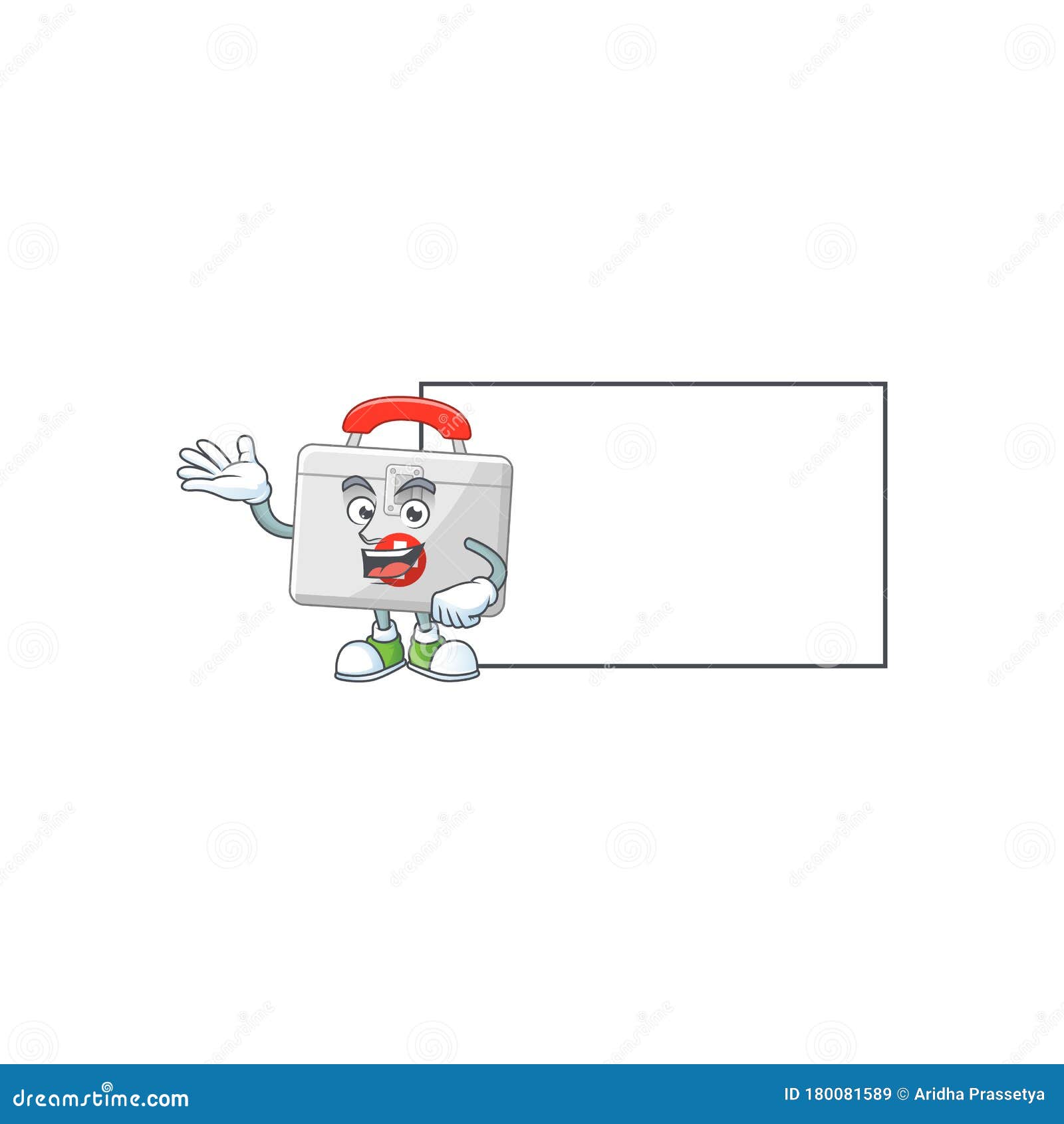 An Image of First Aid Kit with Board Mascot Design Style Stock Vector ...