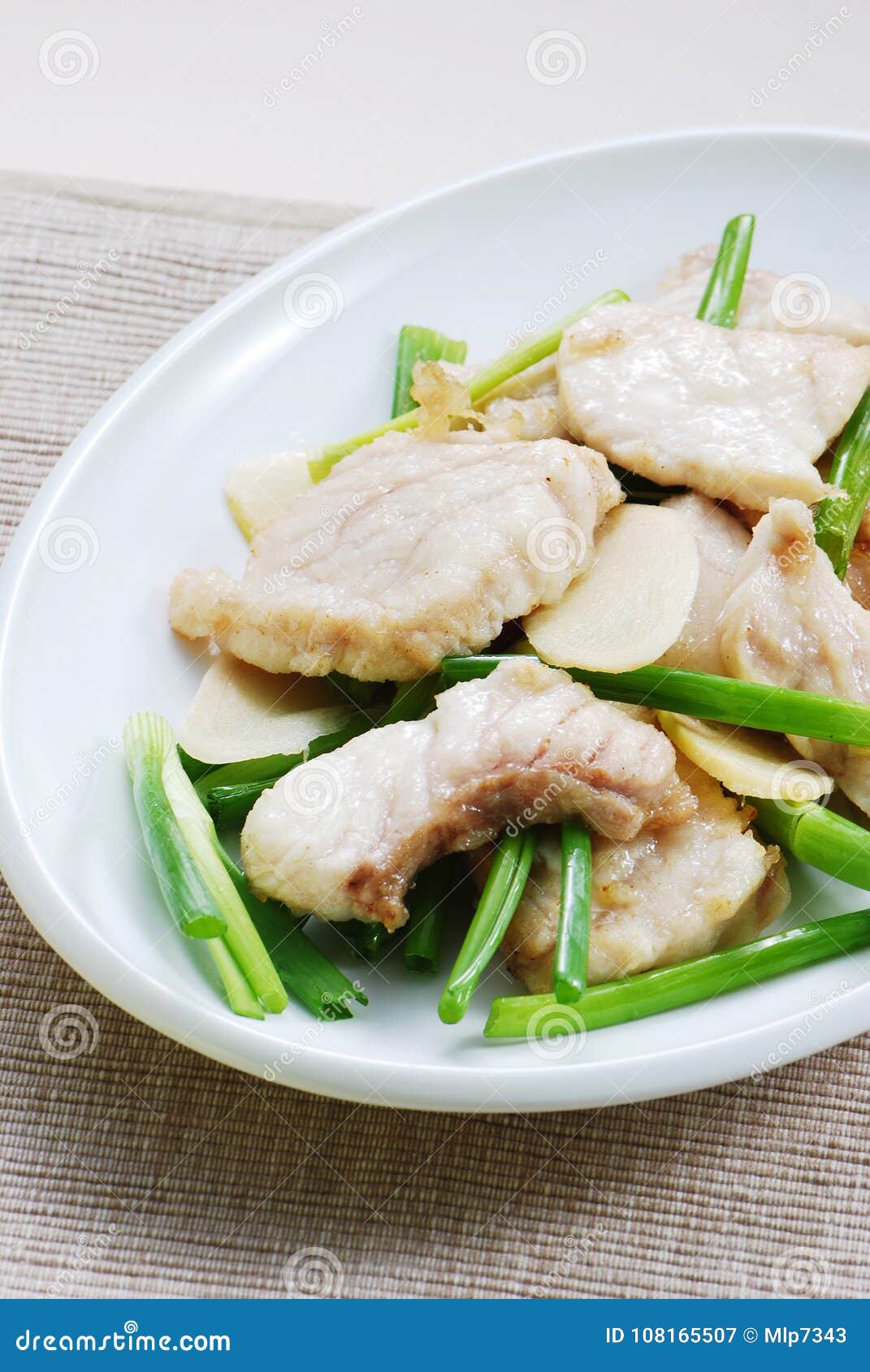 Fish Fillets with Spring Onion and Ginger Stock Image - Image of ginger ...