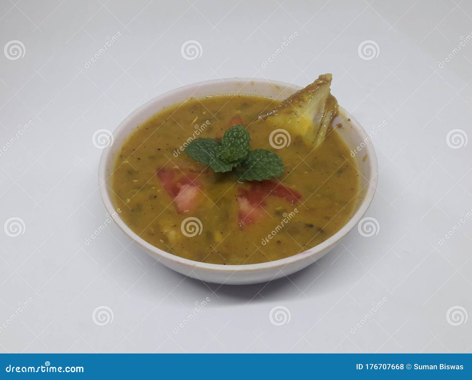 This is an Image of Fish Head Cooked in Fried Yellow Lentil. Stock ...