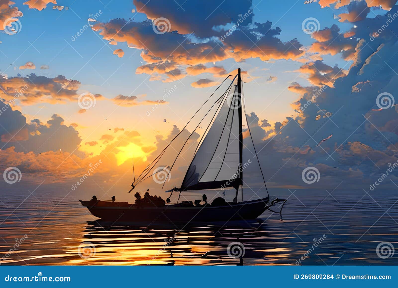Image of the Fisherman Sailing To Catch Fish at Different Weather ...