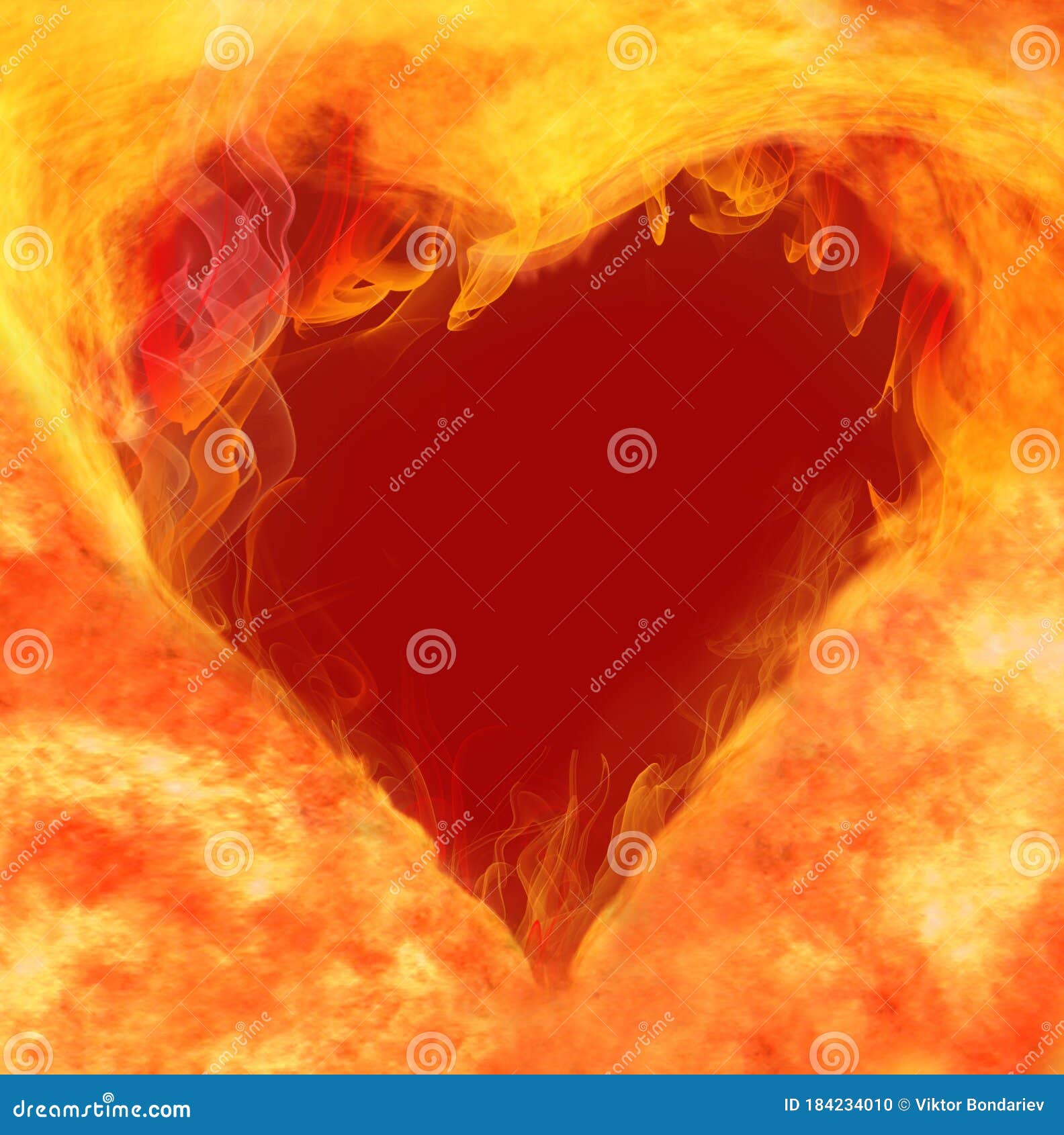 Flame that Forms the Shape of a Stylized Heart Stock Photo - Image of ...