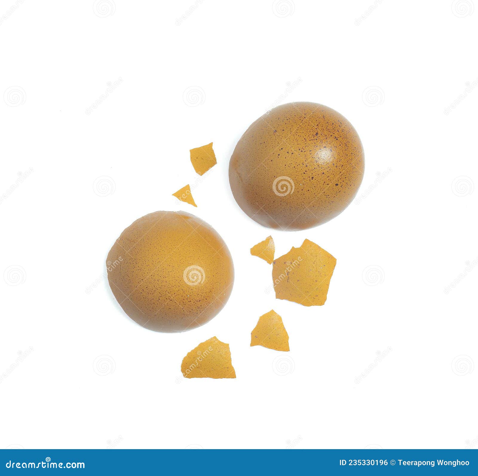 Image Flat Lay of a Broken Eggshell Divided into Two Pieces of Eggshell ...