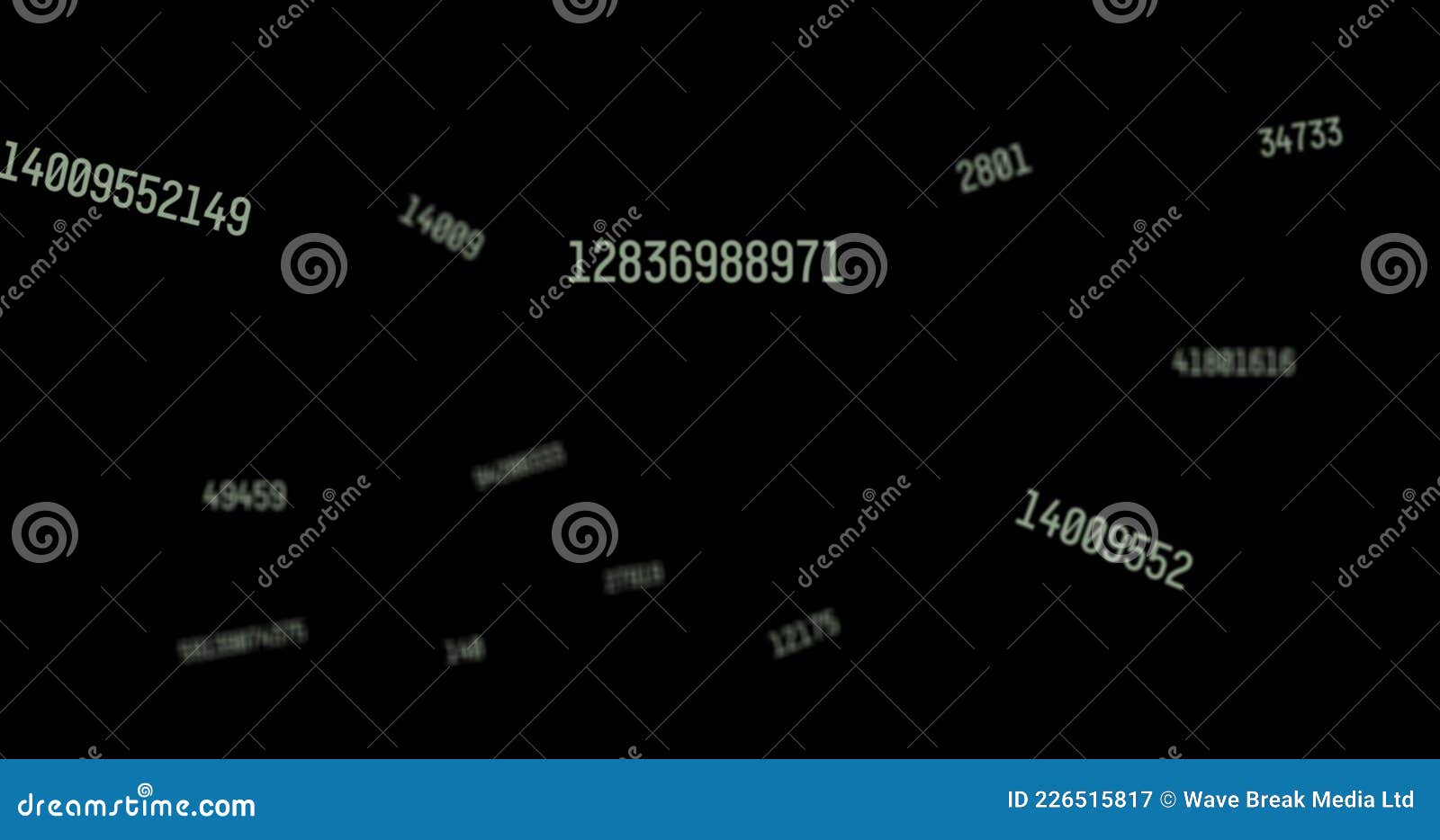 Image of Floating Changing Numbers Over 3d Model of Human Brain ...