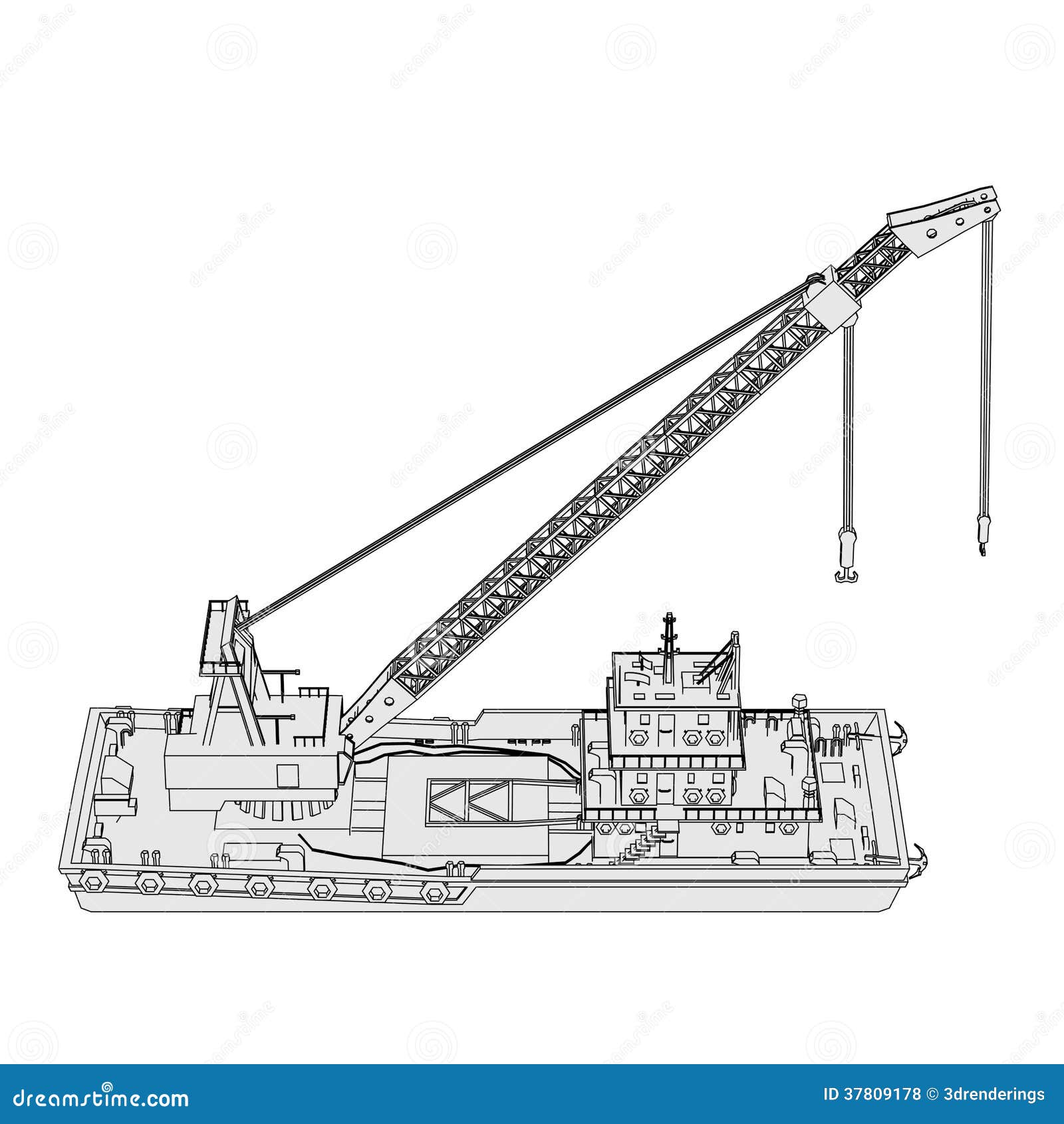 Floating Crane. Vector | CartoonDealer.com #132314441