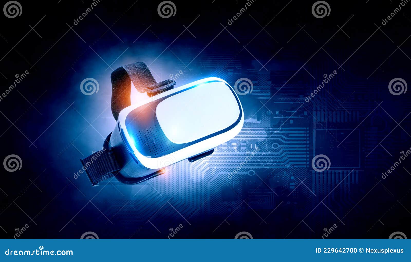 Image of Floating Virtual Reality Goggles . Mixed Media Stock Photo ...