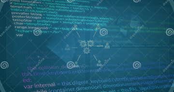 Image of Flow Charts with Computer Icons Over Programming Language ...