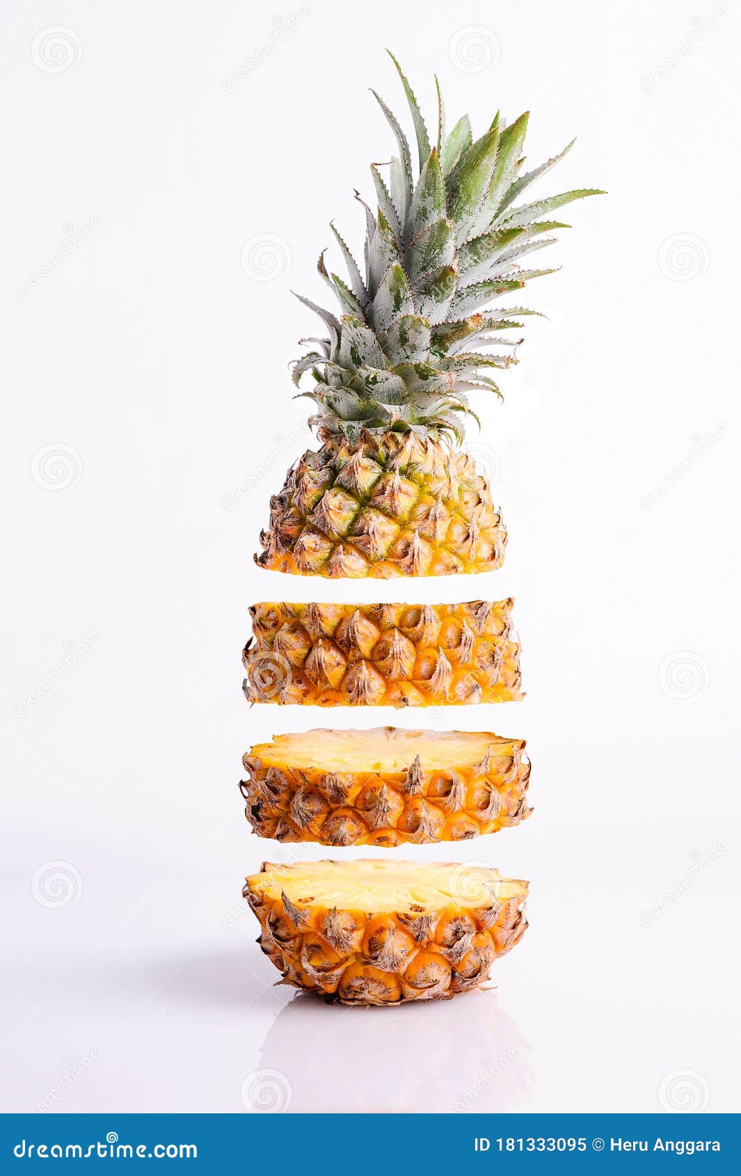 Image of Flying Fresh Ripe Pineapple Slices Stock Image - Image of ...