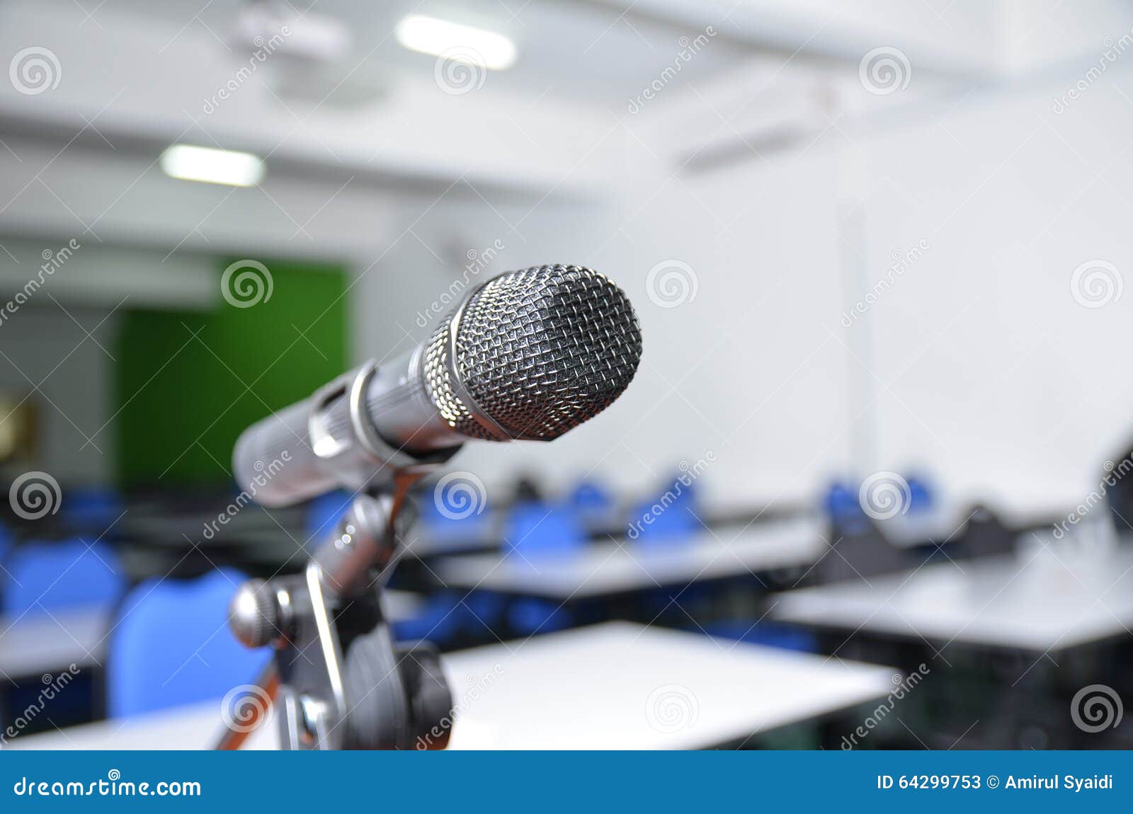 Image Focusing To the Microphone in the Training Room Stock Image ...