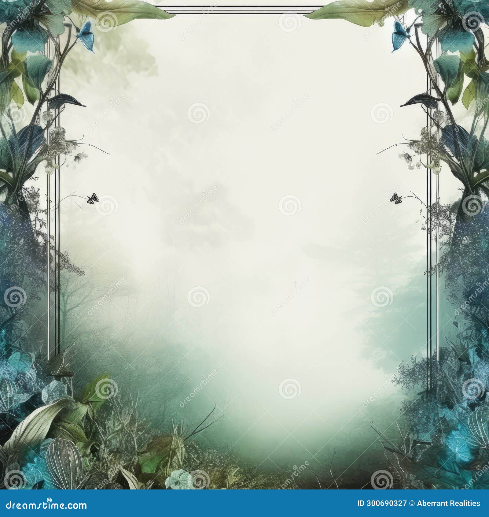 An Image of a Forest with a Frame Around it Stock Illustration ...