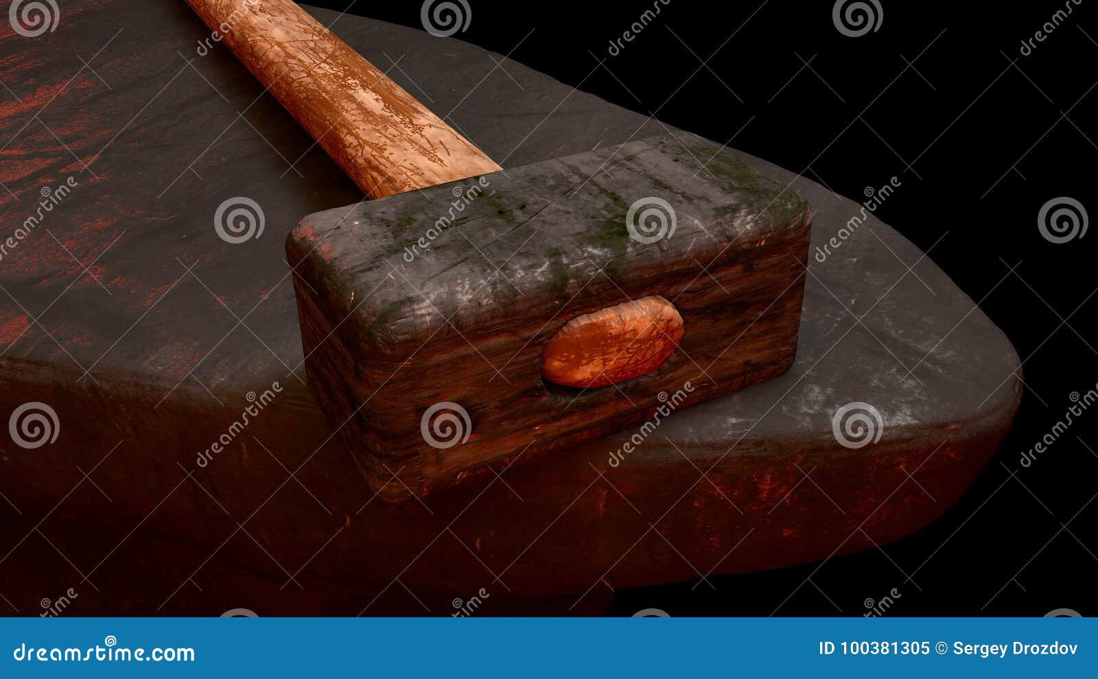 Forge hammer stock illustration. Illustration of anvil - 100381305