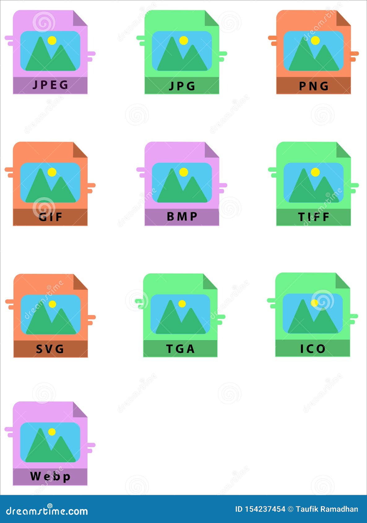 Vector Image Format Icon Set Design Flat Style Stock Vector ...