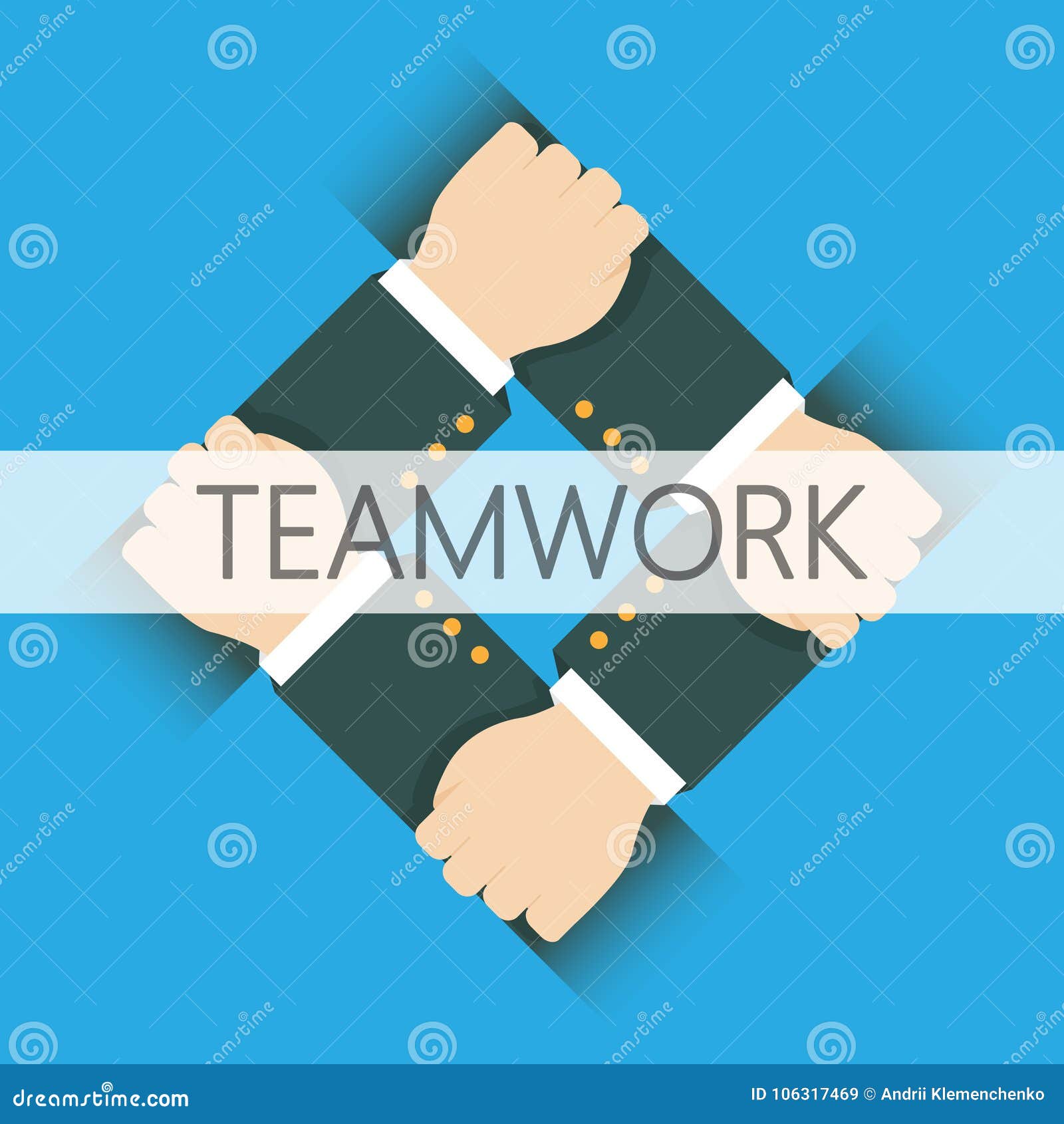 Friendly Teamwork. Male Hands Supporting Each Other. Vector ...