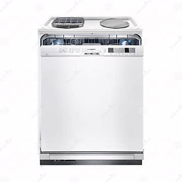 Front View of a Modern Open Dishwasher Range. Stock Illustration ...