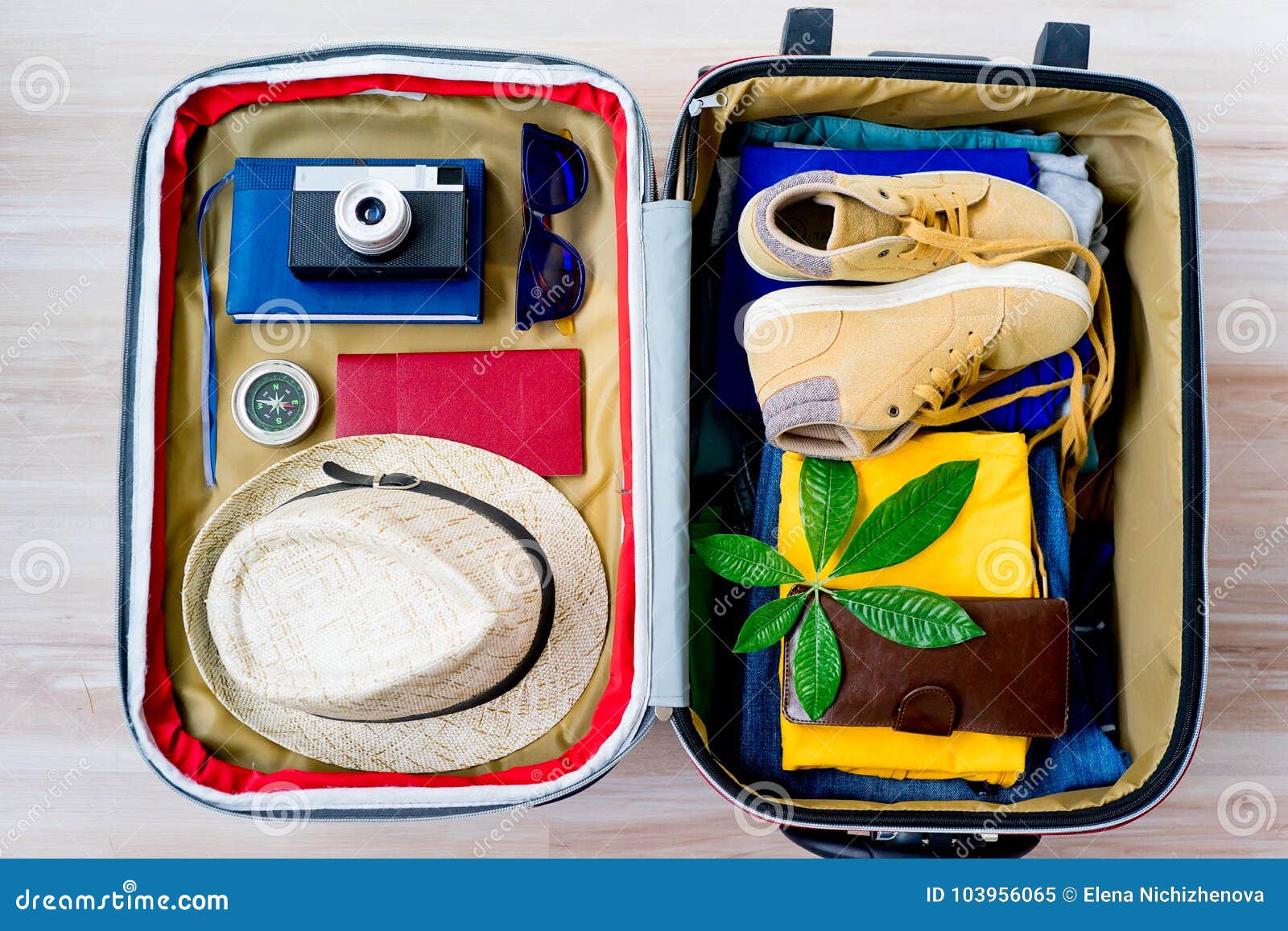 Full packed suitcase stock image. Image of casual, baggage - 103956065