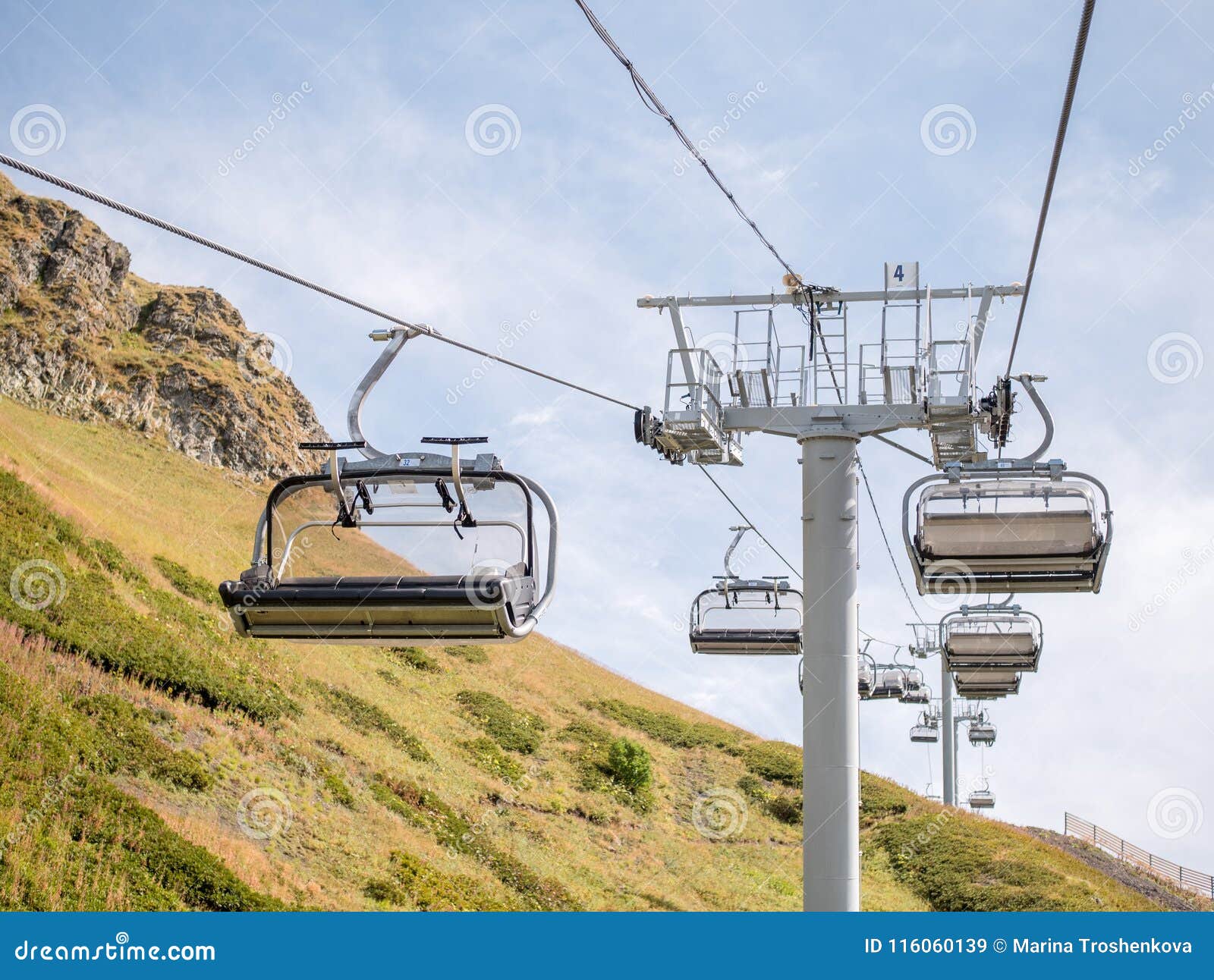 Image of Funicular in Mountain Slope Stock Image - Image of technology ...